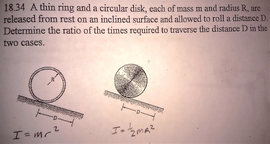 SOLVED: Determine the ratio of the times required to traverse the distance D in the two cases ...