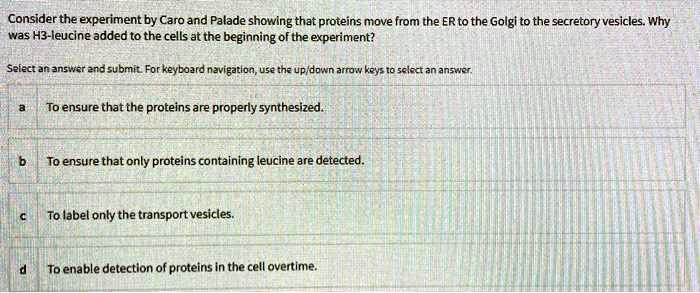 SOLVED: Consider the experiment by Caro and Palade showing that ...