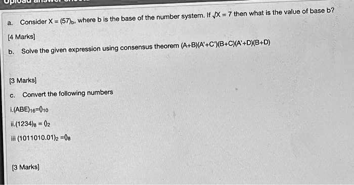 if vx 7 then what is the value of base b x 576 where b is the base of the number system consider ...
