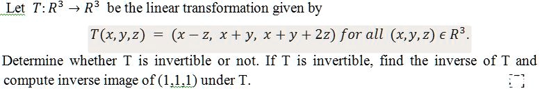 let tr3 r3 be the linear transformation given by txyz x 2 xy x y22 for all xy2 r3 determine ...