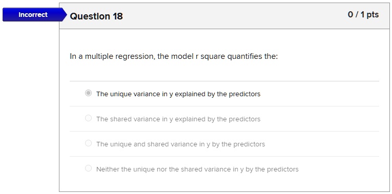 SOLVED: In a multiple regression, the model R-squared quantifies the ...