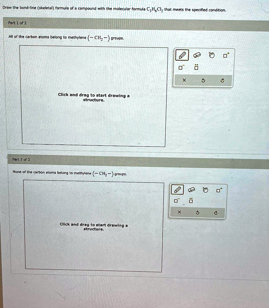 Draw the bond-line (skeletal) formula of a compound with the molecular ...