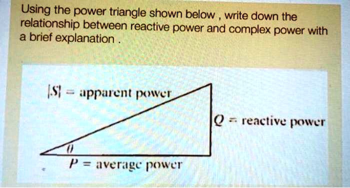 SOLVED: Using the power triangle shown below, write down the ...