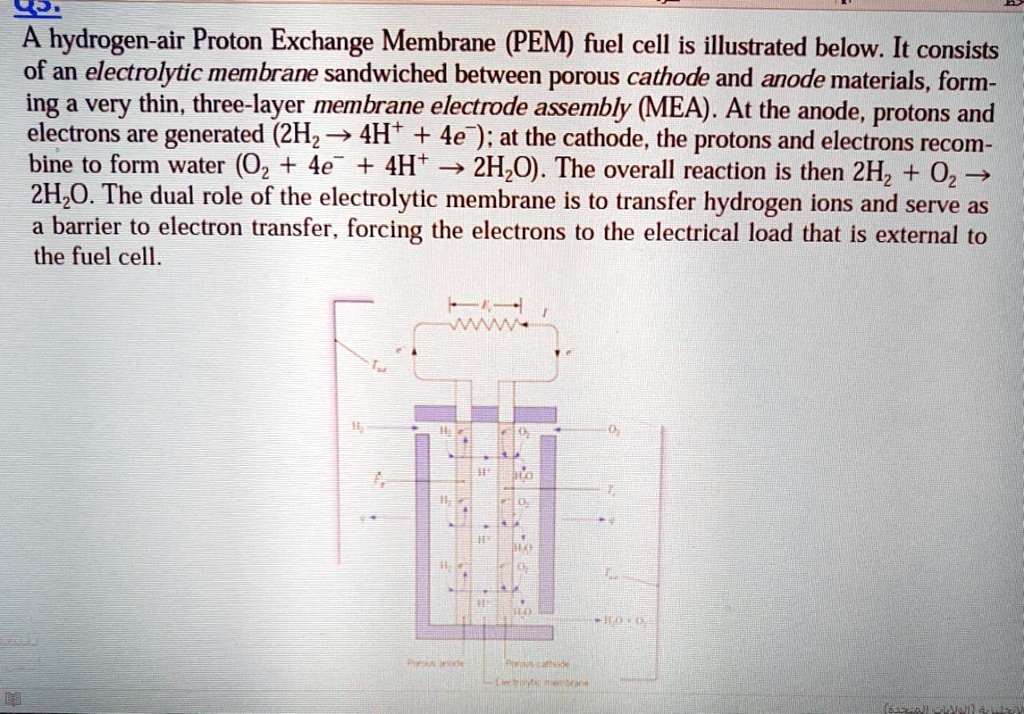SOLVED: 224 A hydrogen-air Proton Exchange Membrane (PEM) fuel cell is ...