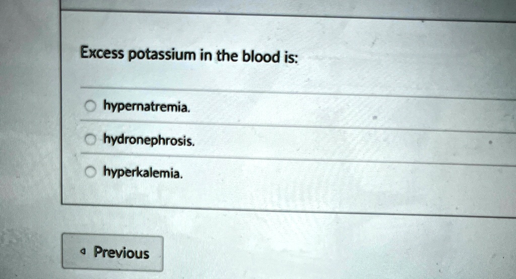 excess potassium in the blood is hypernatremia hydronephrosis ...