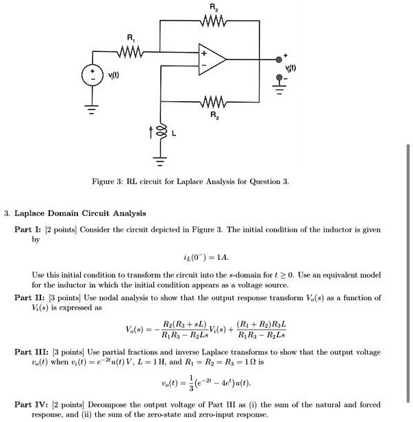 SOLVED: Figure % RL circuit for Laplce Aualysix for (uesticn Laplace ...
