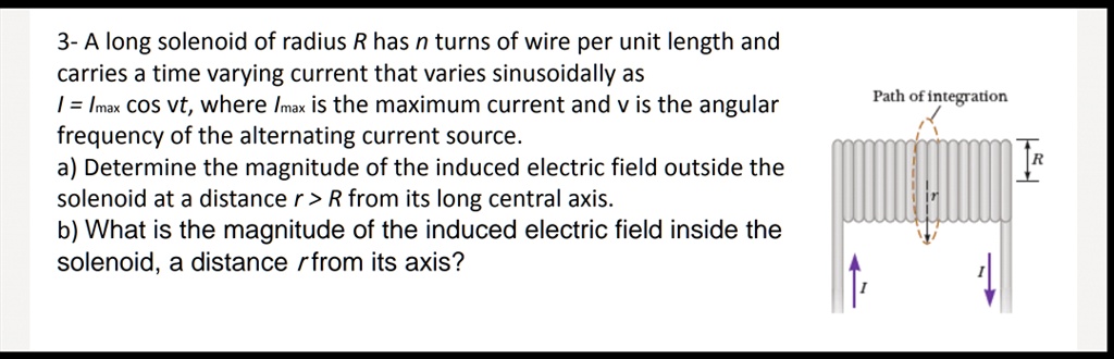 3 a long solenoid of radius r has n turns of wire per unit length and ...