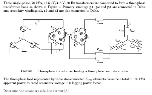 three single phase 70 kva 135 kv415 v 50 hz transformers are connected ...