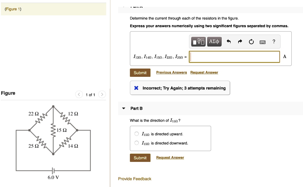 Solved Determine The Current Through Each Of The Resistors In The