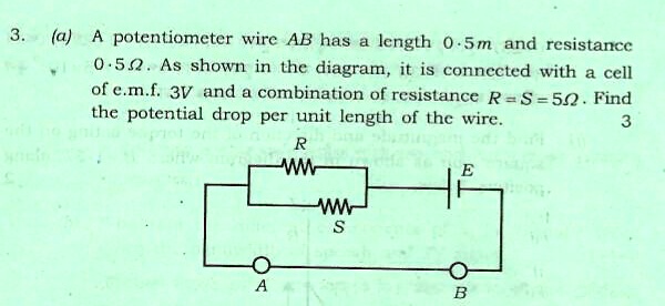 SOLVED: Please solve this problem. (a) Potentiometer Wire AB has length 0.5m and resistance 0 ...
