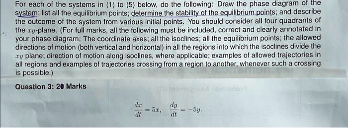SOLVED: For each of the systems in 1 to 5 below, do the following: Draw the phase diagram of the ...