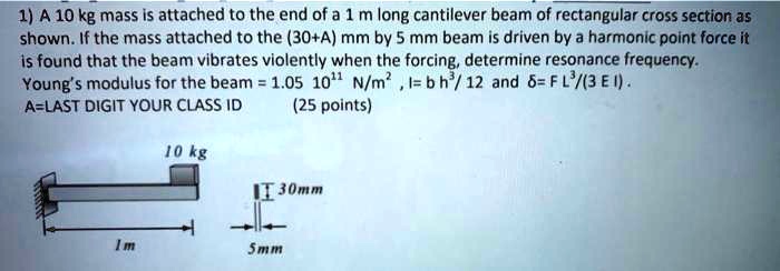 SOLVED: a is 0 1) A 10kg mass Is attached to the end of a 1 m long ...