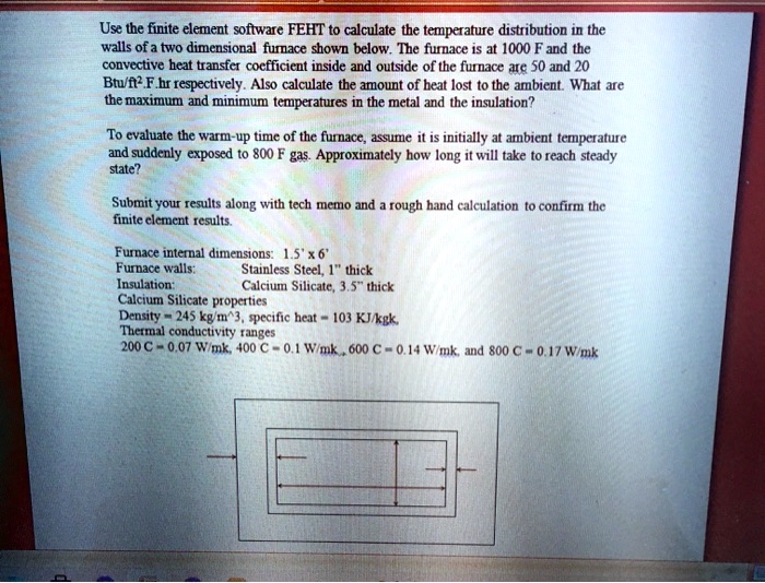 SOLVED: Use the finite element software FEHT to calculate the ...