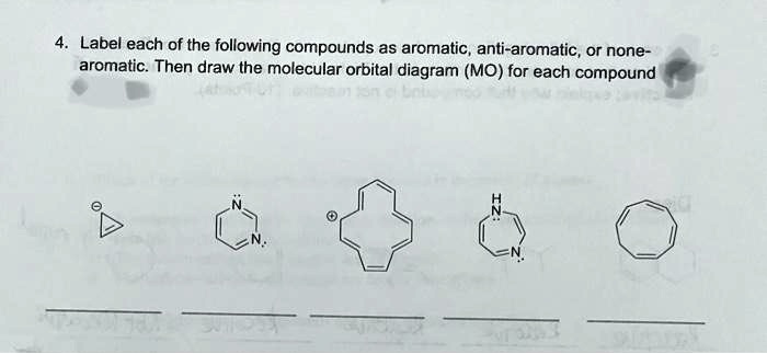 SOLVED: Label each of the following compounds as aromatic, anti ...