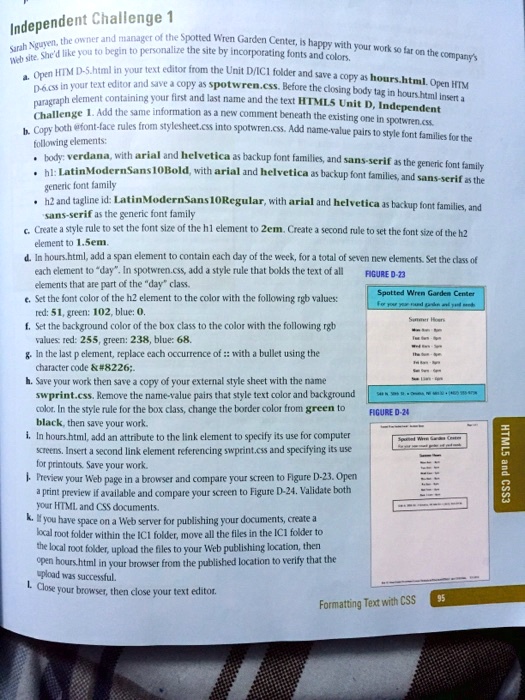 independent challenge 1 following elements generic font family sans ...