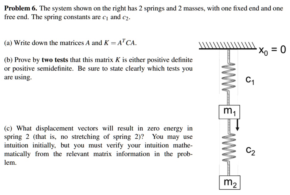 problem 6 the system shown on the right has 2 springs and 2 masses with ...