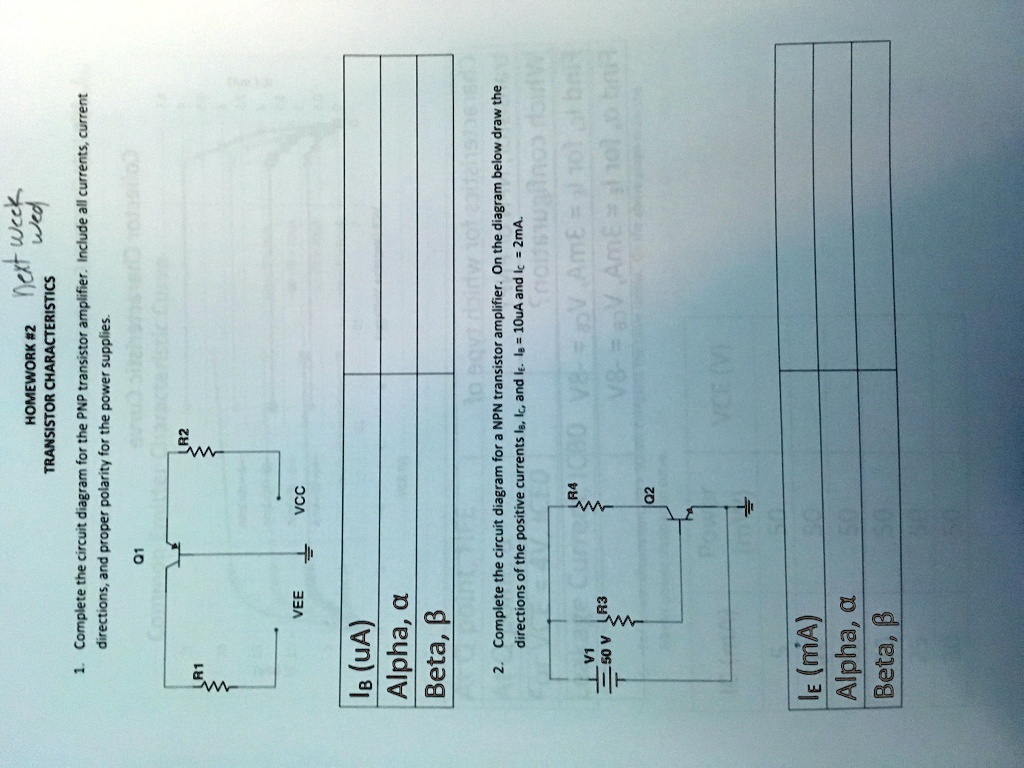 SOLVED: TRANSISTOR CHARACTERISTICS Complete the circuit diagram for the ...