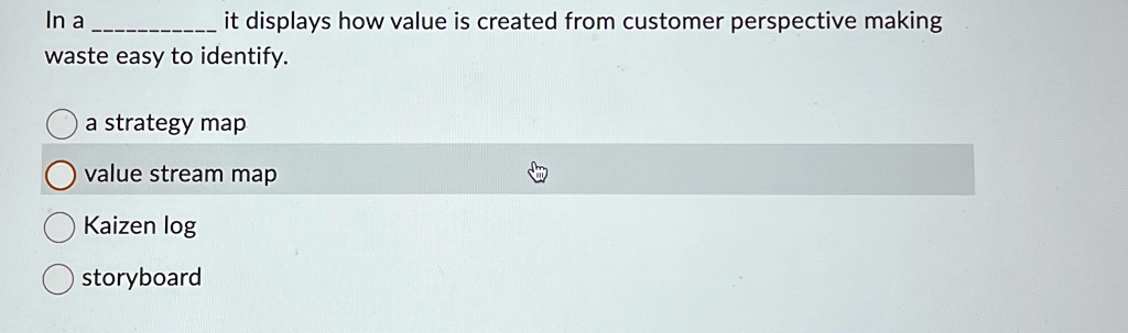 In a it displays how value is created from customer perspective making ...