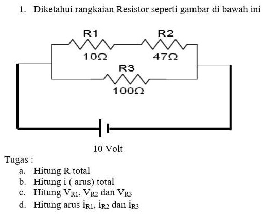 a hitung r totalb hitung i arus totalc hitung vr1 vr2 dan vr3d hitung ...