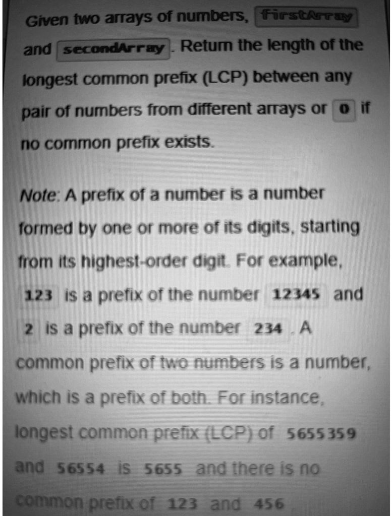 Solved Given Two Arrays Of Numbers Firstarray And Secondarray Return The Length Of The
