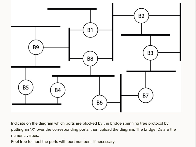 B2 B1 B9 B3 B8 B5 B4 B7 B6 Indicate on the diagram which ports are ...