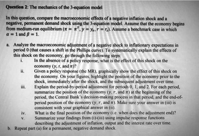 question 2the mechanics of the 3 equation model in this questioncompare ...