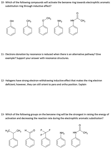 'Inductive and electrophilic aromatic substitution Which of the ...