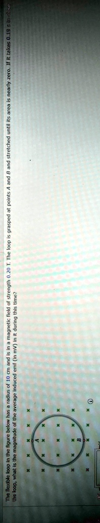 the flexible loop in the figure below has a radius of 10 cm and is in a magnetic field of ...