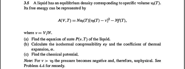 3.5 A liquid has an equilibrium density corresponding to specific ...
