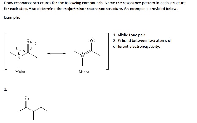 SOLVED: Draw resonance structures for the following compounds Name the ...