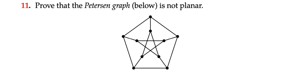 11 prove that the petersen graph below is not planar 70326