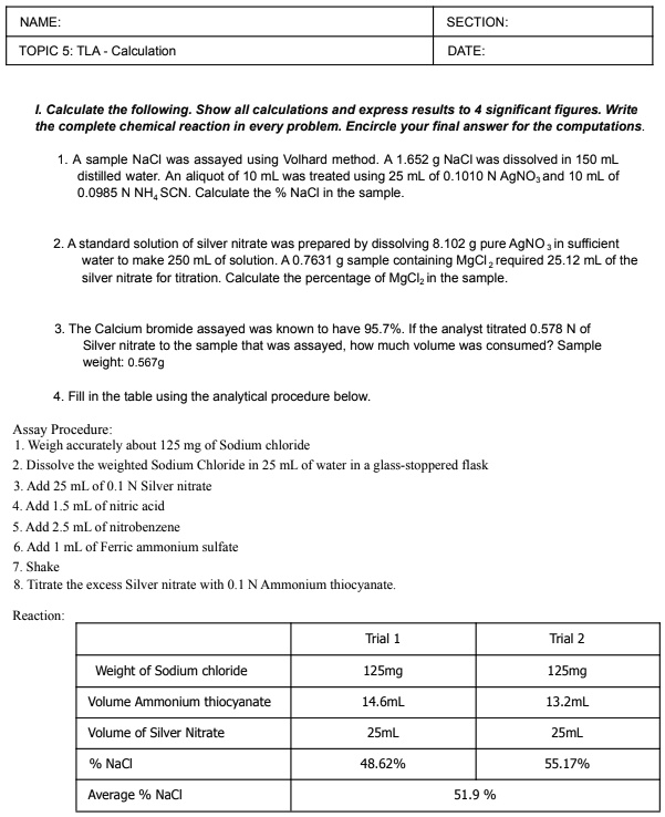 name section topic 5 tla calculation date calculate the following show all calculations and ...