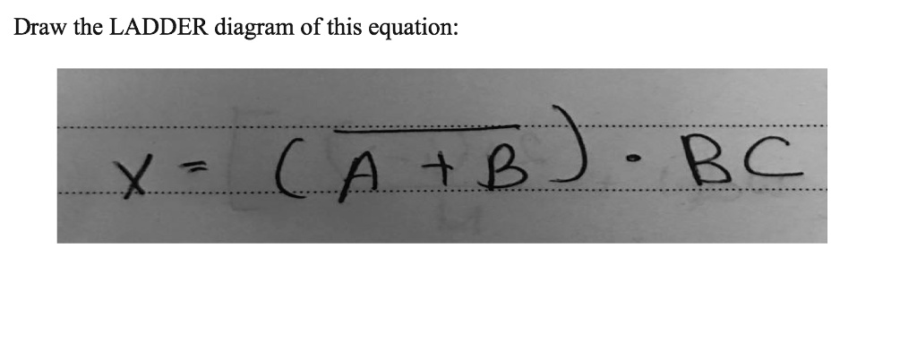 SOLVED: Draw the LADDER diagram of this equation: