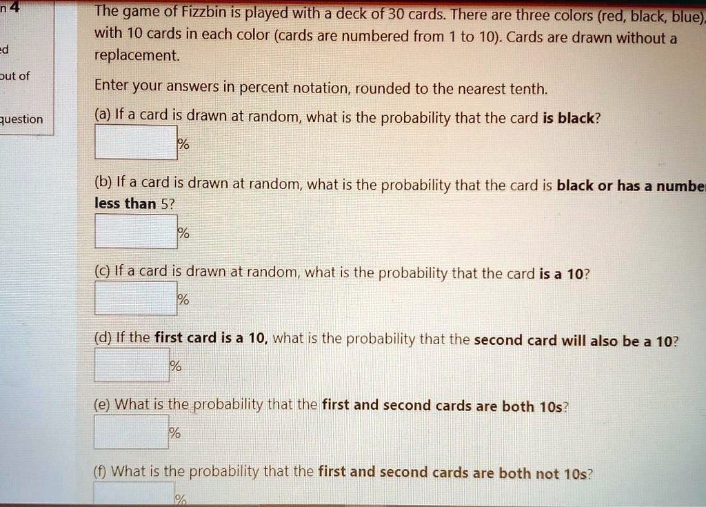 SOLVED: The game of Fizzbin is played with a deck of 30 cards. There ...