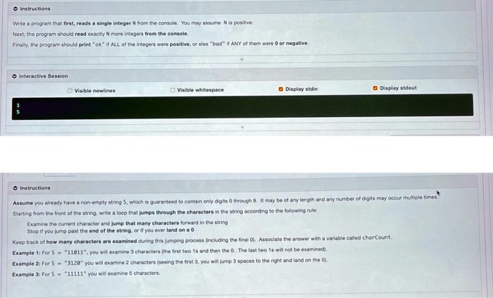 SOLVED: Instructions Write a program that first reads a single integer ...