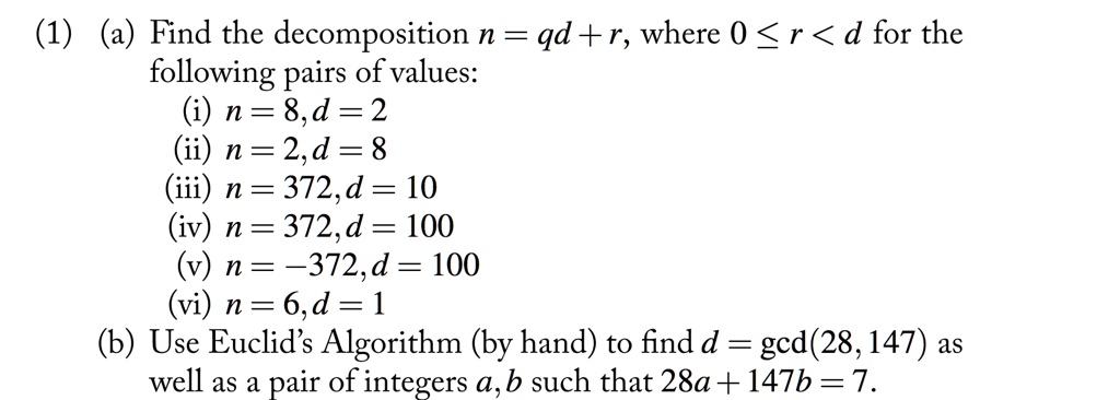 Solved 1 A Find The Decomposition N Qdr Where 0