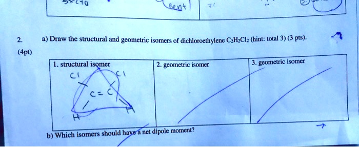 SOLVED: a) Draw the structural and geometric isomers of ... SOLVED: a) Draw the structural and geometric isomers of ...