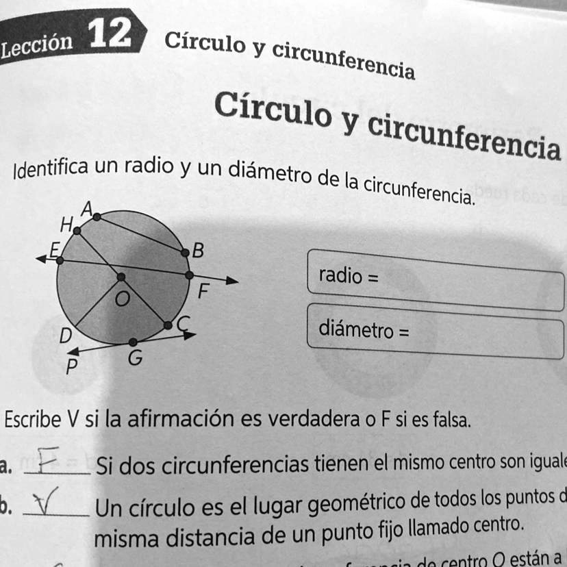 SOLVED: PLISSSSSS AYUDA ES URGENTE Lección 12 Círculo y circunferencia ... SOLVED: PLISSSSSS AYUDA ES URGENTE Lección 12 Círculo y circunferencia ...