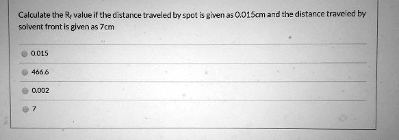 SOLVED: Calculate the R value if the distance traveled by spot is given ...