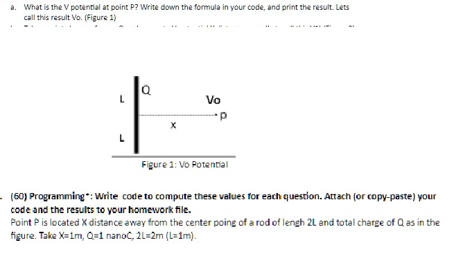 a. What is the V potential at point P? Write down the formula in your ...