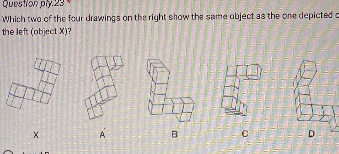 question ply 23 which two of the four drawings on the right show the ...