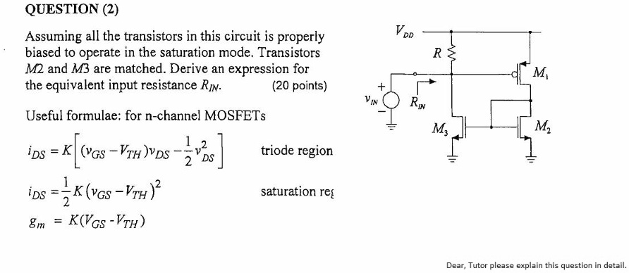 SOLVED: Assuming all the transistors in this circuit are properly ...