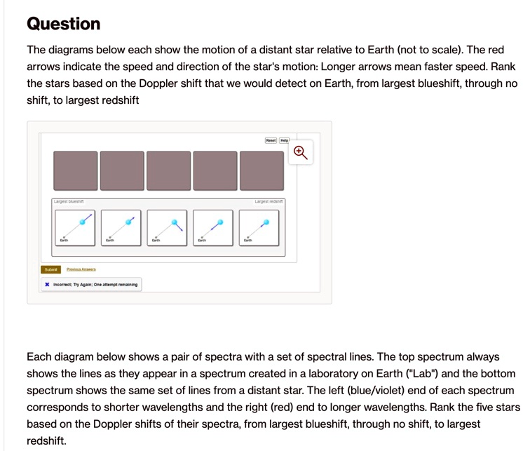 Question The diagrams below each show the motion of a distant star ...