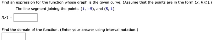 SOLVED: Find an expression for the function whose graph the given curve ...