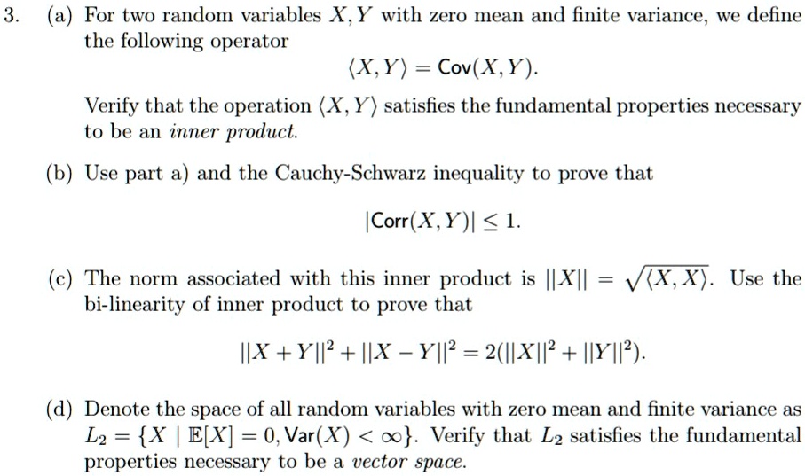 for two random variables xy with zero mean and finite variance we define the following operator ...