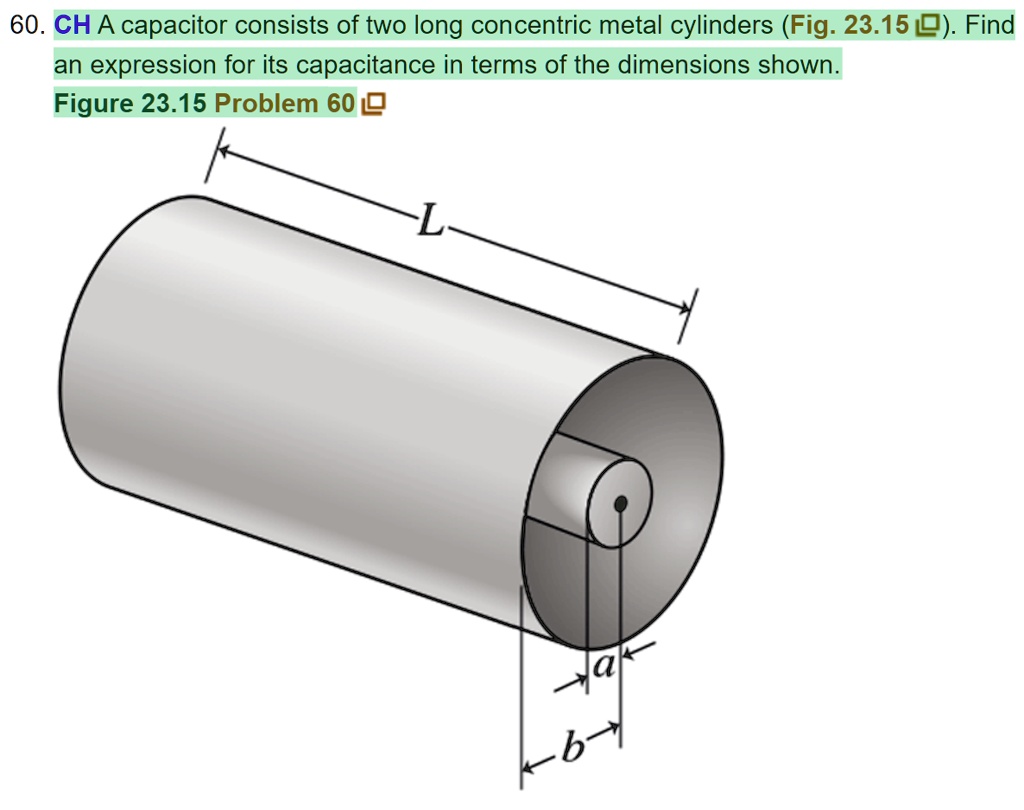 Solved 60 Ch A Capacitor Consists Of Two Long Concentric Metal