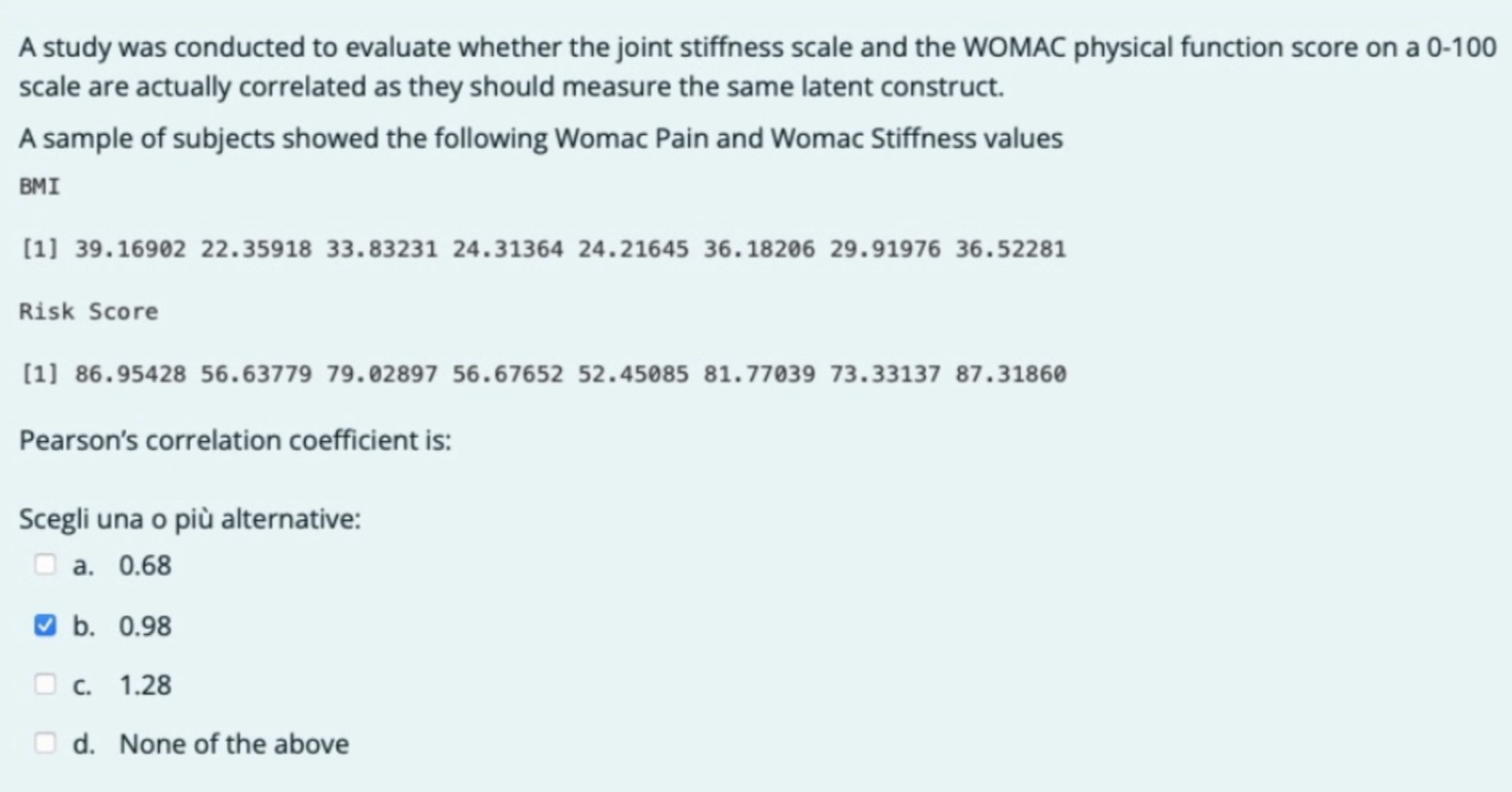 SOLVED: A study was conducted to evaluate whether the joint stiffness ...