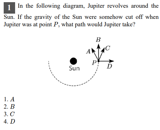 1 in the following diagram jupiter revolves around the sun if the ...