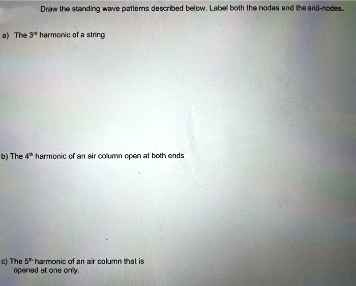 draw the standing wave patterns described below label both the nodes ...