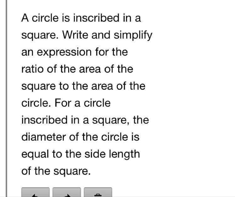 SOLVED: 'Write out all steps. A circle is inscribed in a square. Write ...